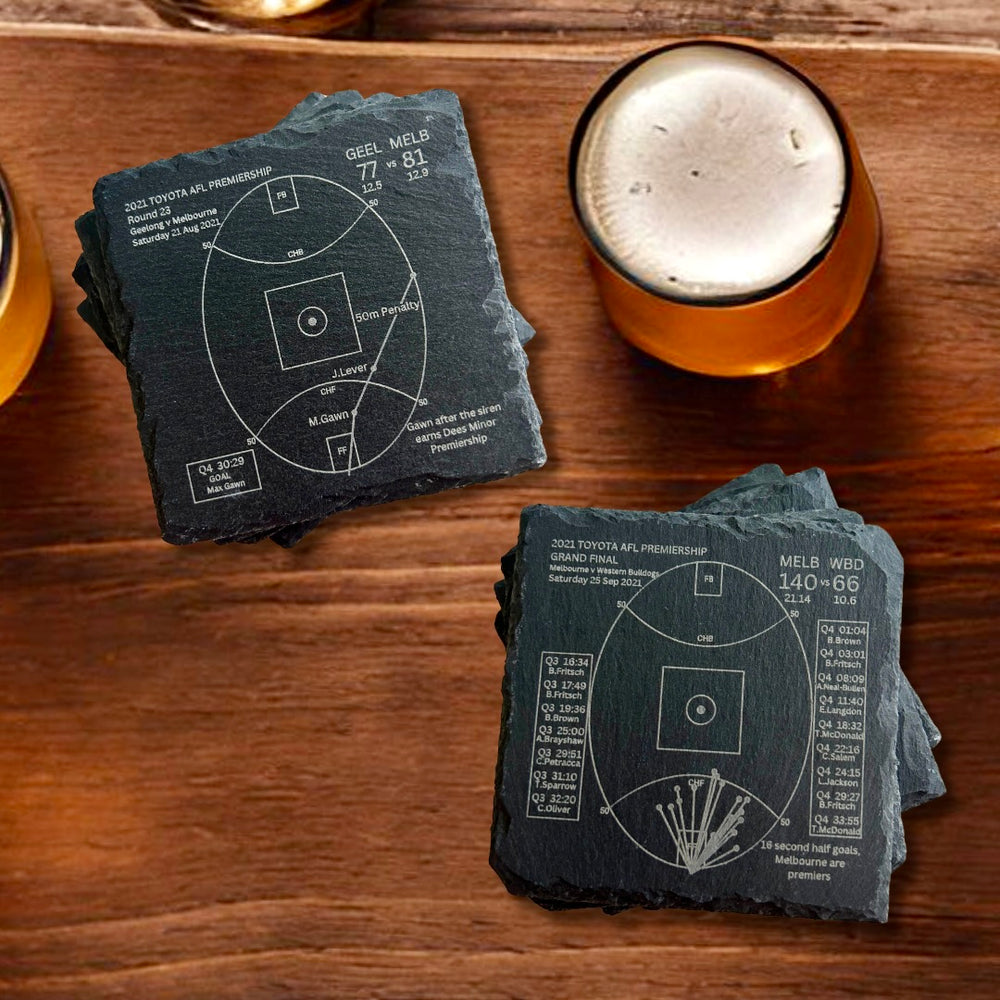 Melbourne Premiers 2021 Slate Coasters Set Of 4